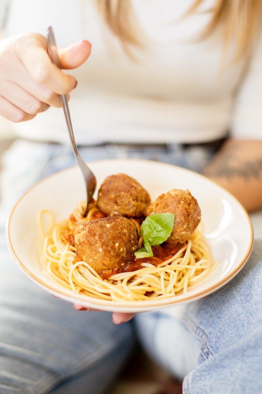Recette Spaghetti de Boulettes Veggie et à la sauce tomate